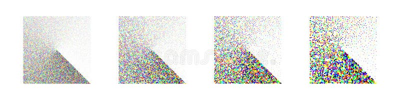 Square Shaped Dotted Objects, Stipple Elements. Stippling, Dotwork ...