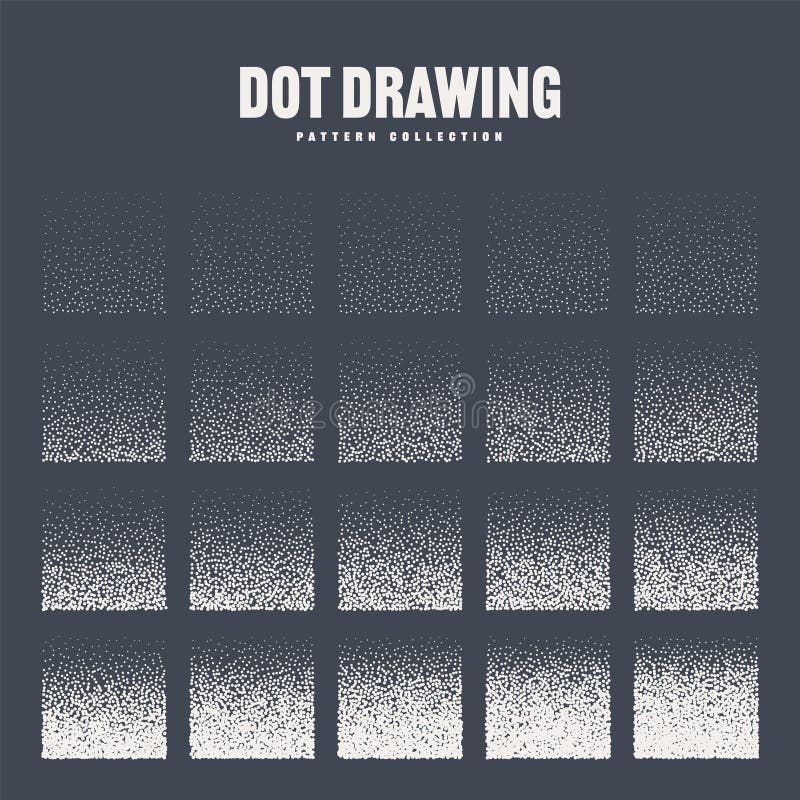 Square Shaped Dotted Objects, Stipple Elements. Stippling, Dotwork ...