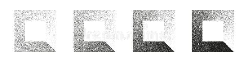 Square Shaped Dotted Object, Stipple Elements. Stippling, Dotwork ...