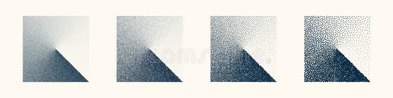 Square Shaped Dotted Objects, Vintage Stipple Elements. Stippling ...