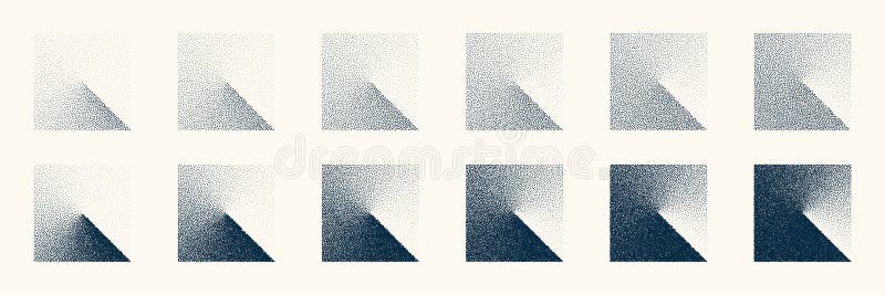 Square Shaped Dotted Objects, Vintage Stipple Elements. Stippling ...