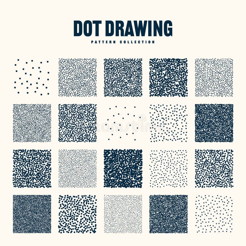 Square Shaped Dotted Objects, Vintage Stipple Elements. Stippling ...