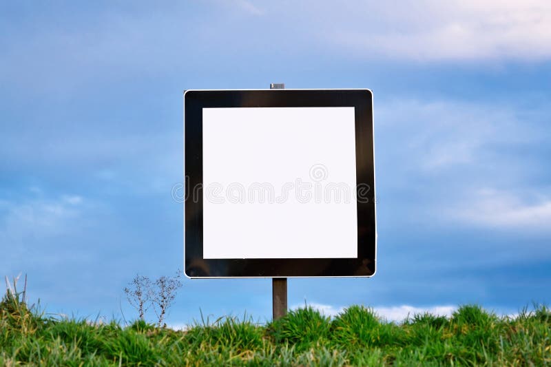 Square Shaped Empty Billboard on Grass Stock Photo - Image of square ...