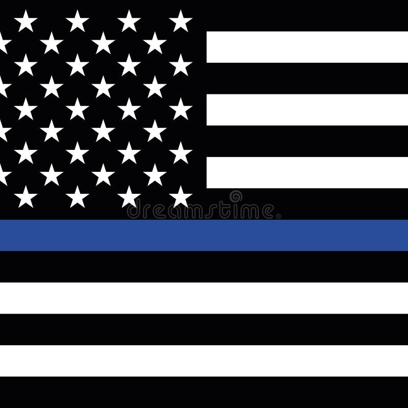 Square Flag of THIN BLUE LINE Stock Vector - Illustration of flag ...