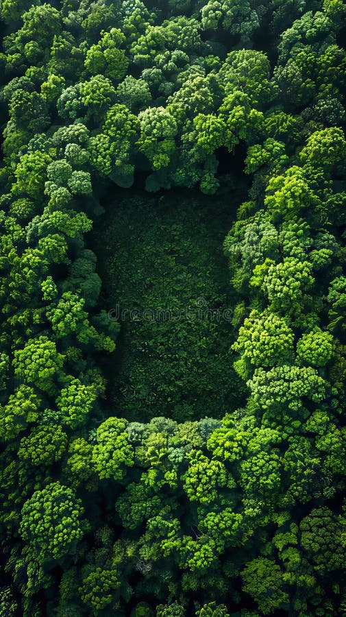 A Square Shaped Forest with Green Trees Stock Image - Image of square ...