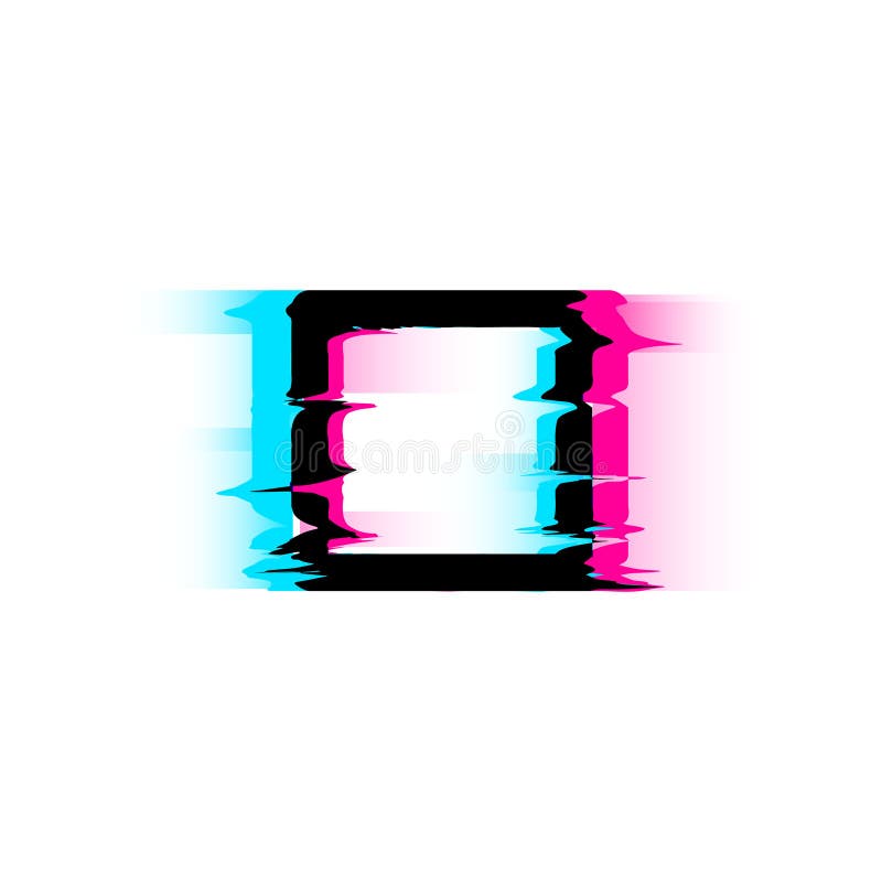 Abstract Square Glitch Frame, Pixel Distortion Vector. Stock Vector ...