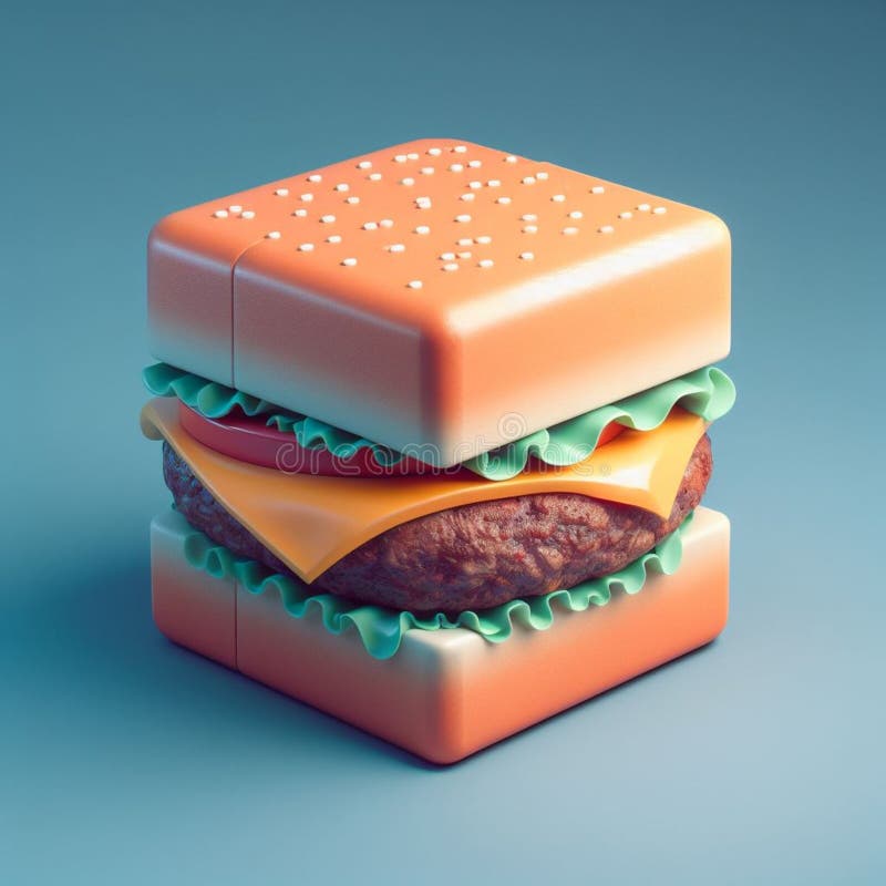Square shaped hamburger stock illustration. Illustration of creative ...