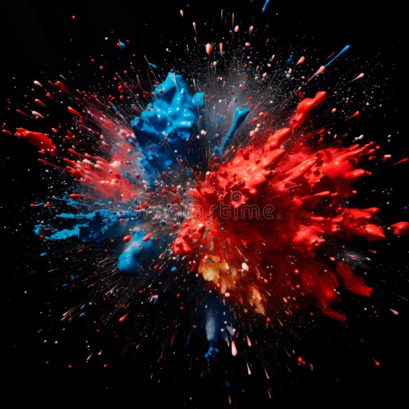 Explosion of Paint. Colors All Over. Firework of Paints on Black ...