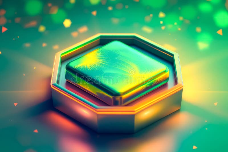 Square Shaped Object with a Green Color Stock Image - Image of spectrum ...