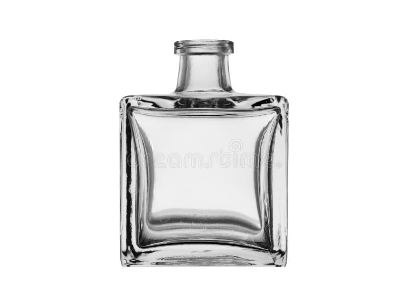 Square-shaped Perfume and Cologne Bottle. Blank, Isolated on a White ...
