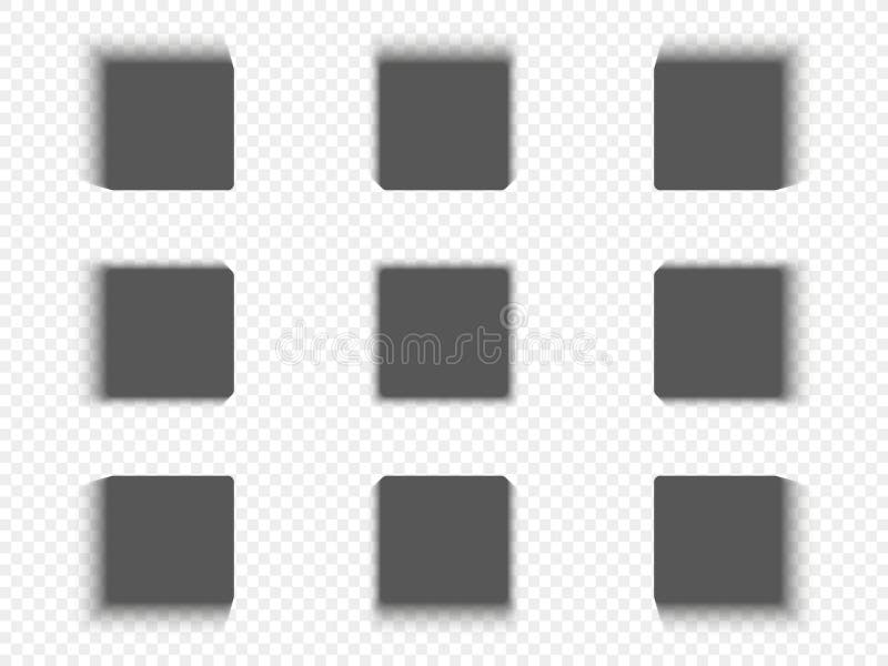 Square Shaped Shadows with Different Angles Stock Illustration ...