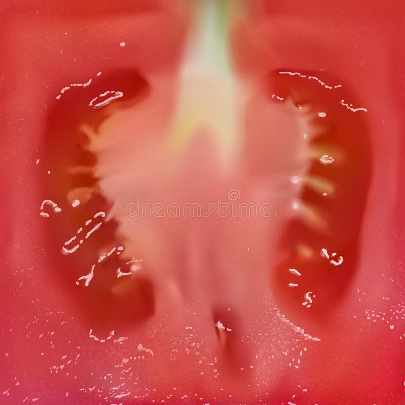 Sections of Tomato Falling on White Background, 3d Illustration Stock ...