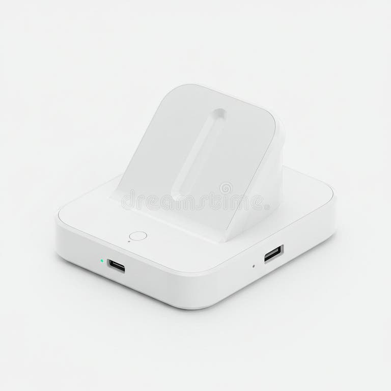Square-shaped White Charging Dock with Slanted Stand for Device ...
