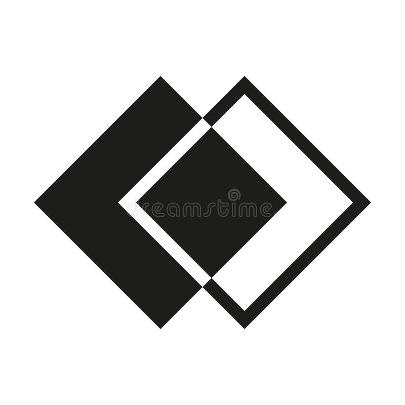 Square Geometric Border Frame. Black and White Background Stock Vector - Illustration of ...