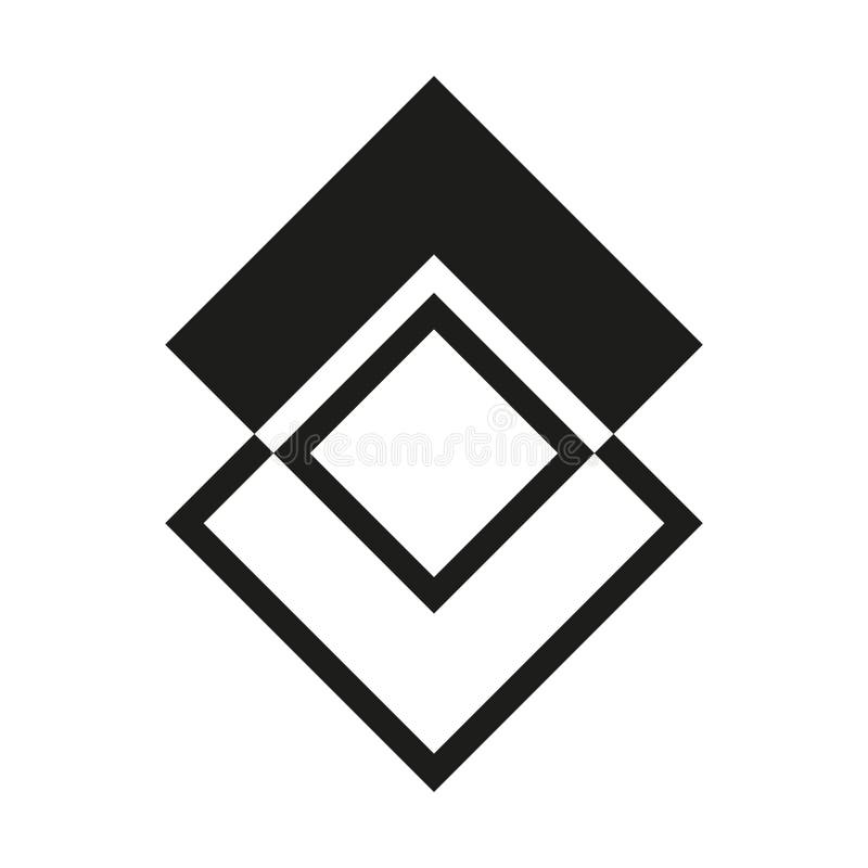 Square Geometric Border Frame. Black and White Background Stock Vector - Illustration of ...