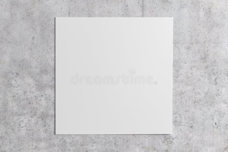 Square Sheet of Paper on the Concrete Background Stock Illustration ...