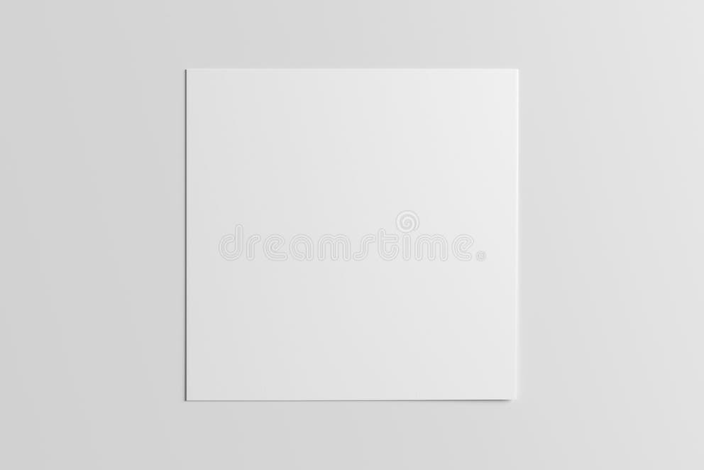 Square Sheet of Paper on the White Table Stock Illustration ...