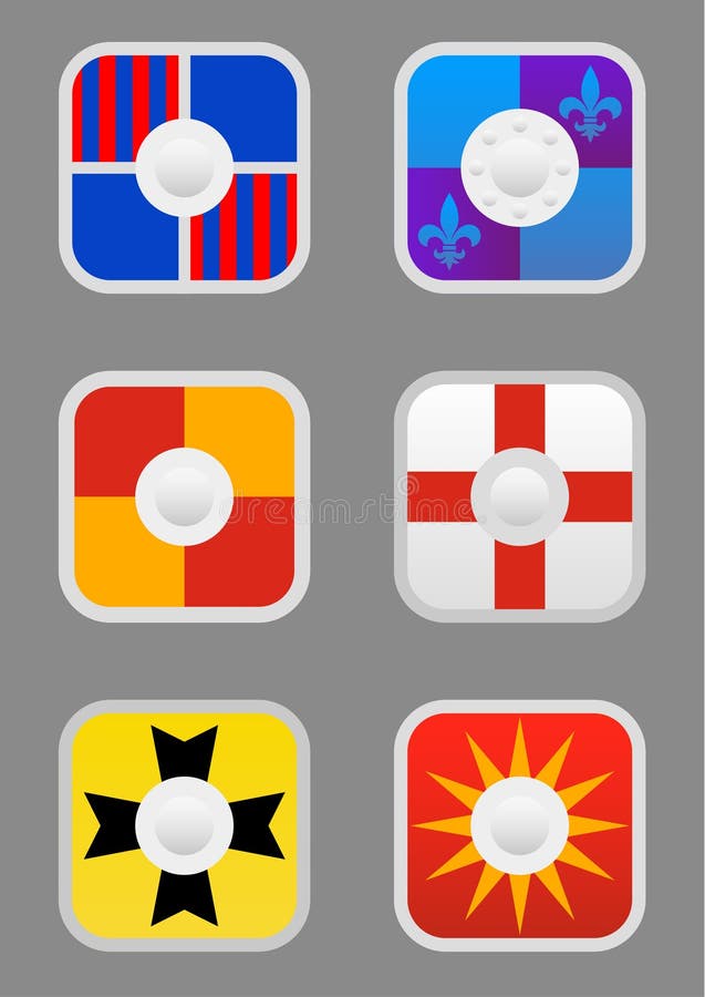 Square shields icons set stock vector. Illustration of flat - 51488515