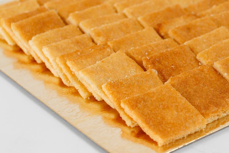 Square Shortbread Biscuits with Sugar. Fresh Homemade Cookies Stock ...