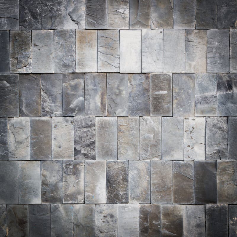 Grey Stone Wall Cladding Made of Strips and Square Blocks Stacked ...