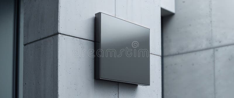 A Square Sign is Mounted on a Building Exterior Wall. Stock Image ...