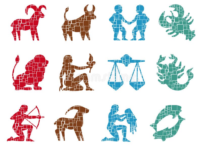Signs of the Zodiac Vector Icons Stock Vector - Illustration of ...