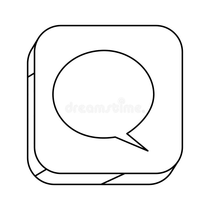 Square Silhouette Button with Contour Dialog Box Stock Illustration ...