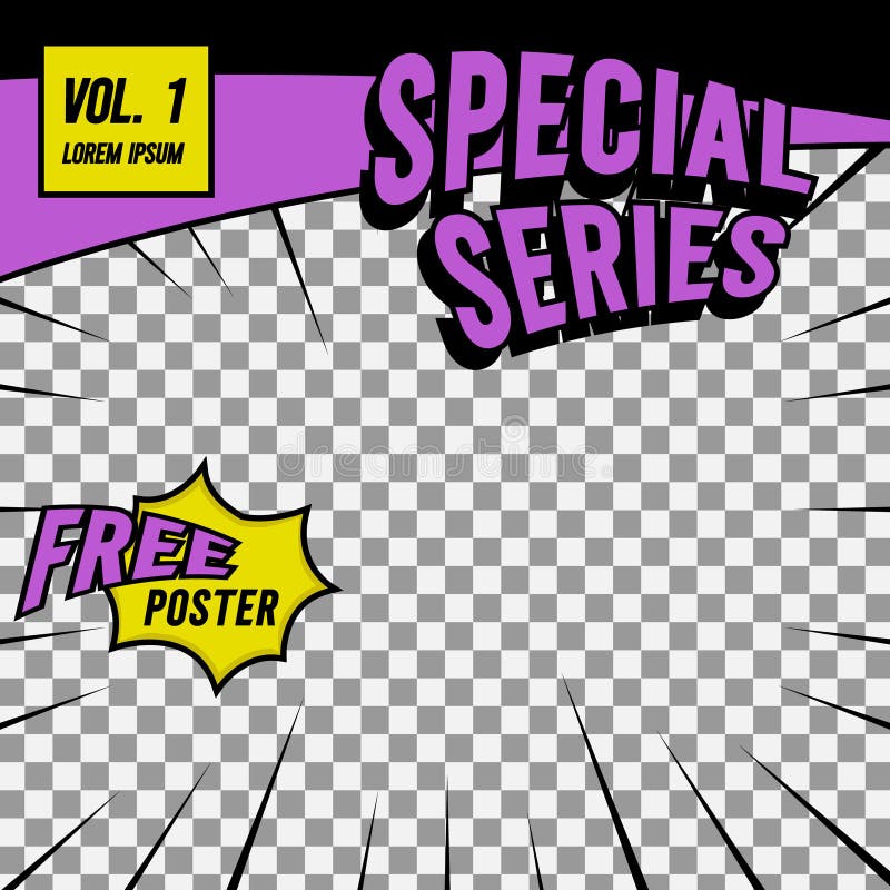 Square Simple Comic Cover Front Page Layout Template Graphic Stock ...