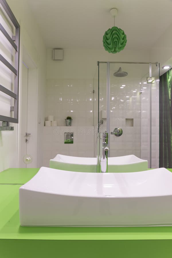 Square sink in bathroom stock image. Image of green, cactus - 90501845