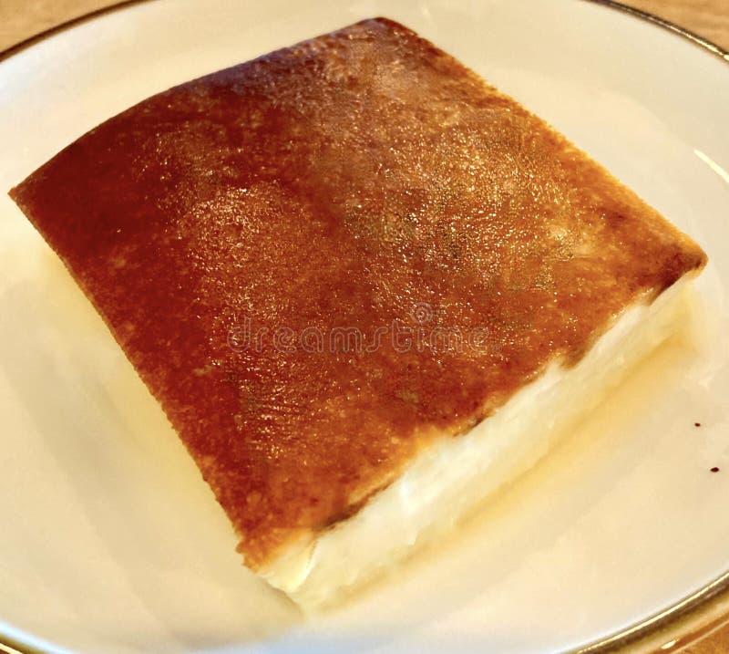 Square Slice of Mexican Flan Stock Photo - Image of mexican, dessert ...