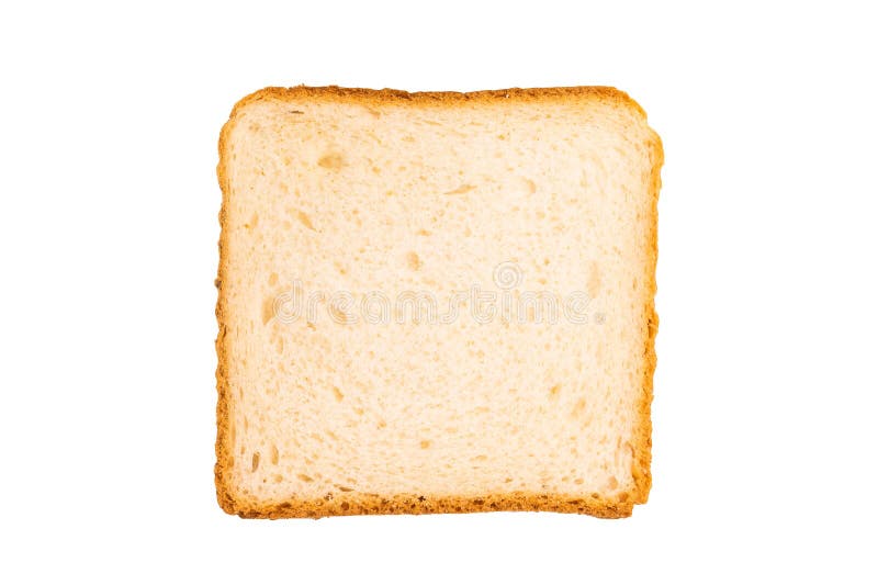 Square Slices of Loaf Wheat Bread for Toasts Isolated on White ...