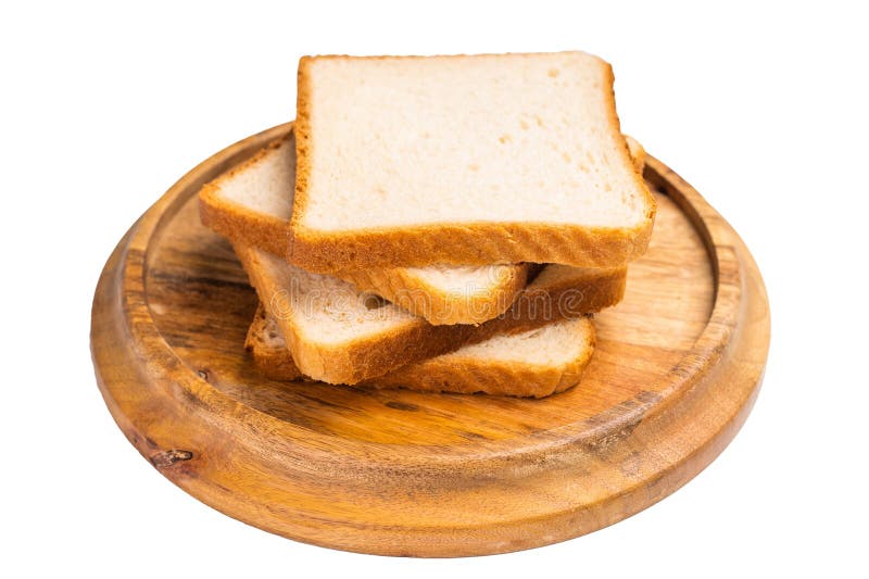 Square Slices of Loaf Wheat Bread for Toasts Isolated on White ...