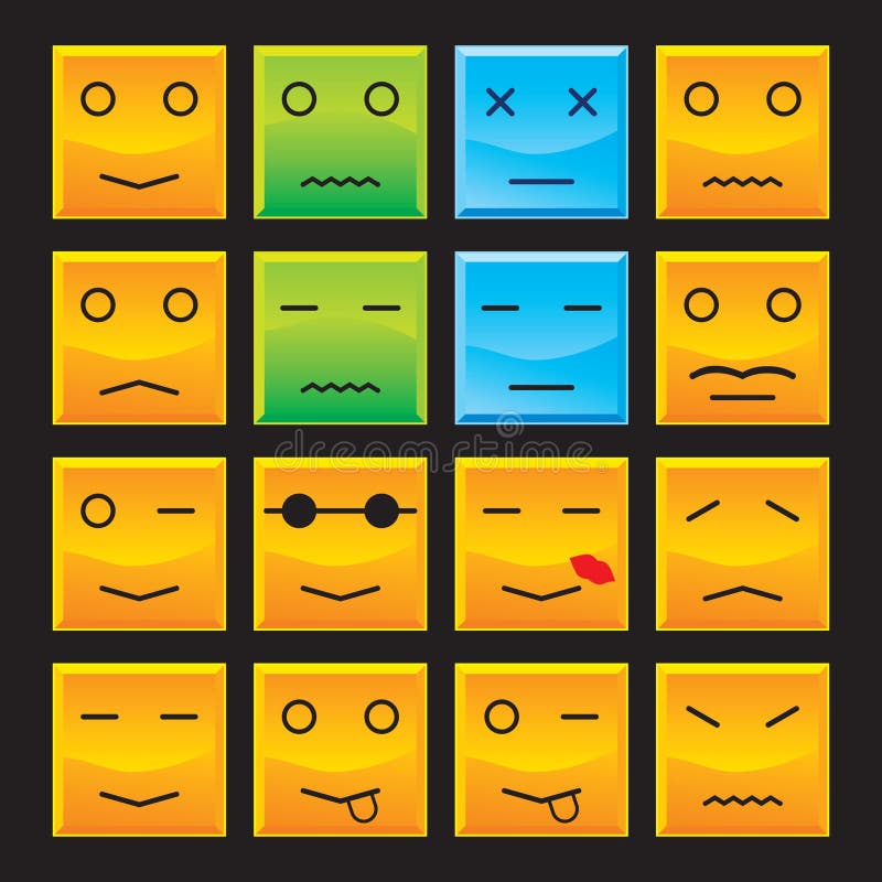 Square Smiles Set stock vector. Illustration of happy - 3992439