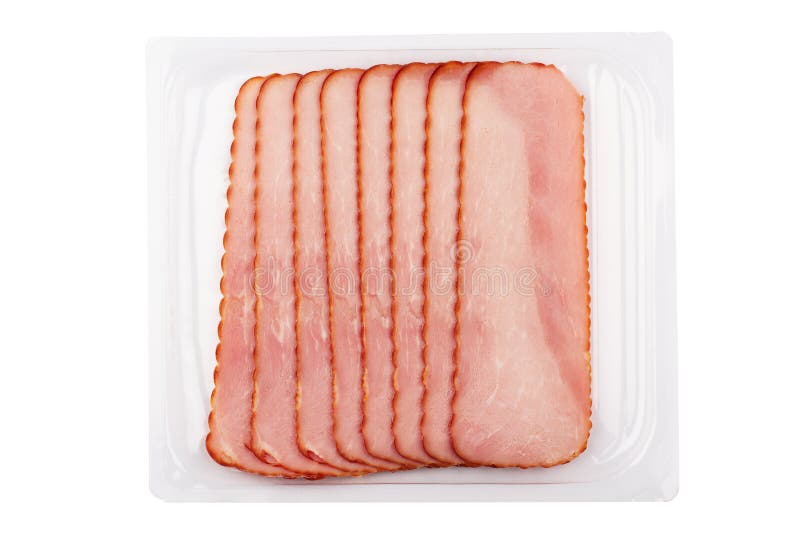 Square Smoked Pork Fillet Packaging Isolated on White Stock Image ...