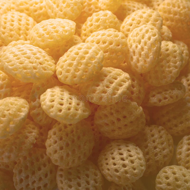 Square Snack Waffle Cut Potato Chips Close Up Stack Breakfast Food ...