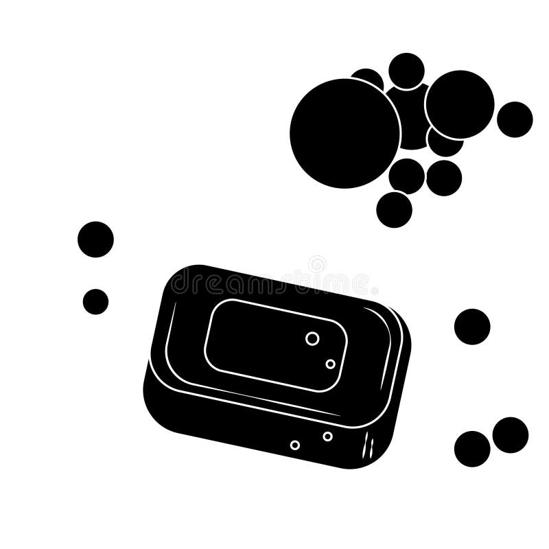 Simple Square Soap with Soap Bubbles, Soap Icon Stock Illustration ...