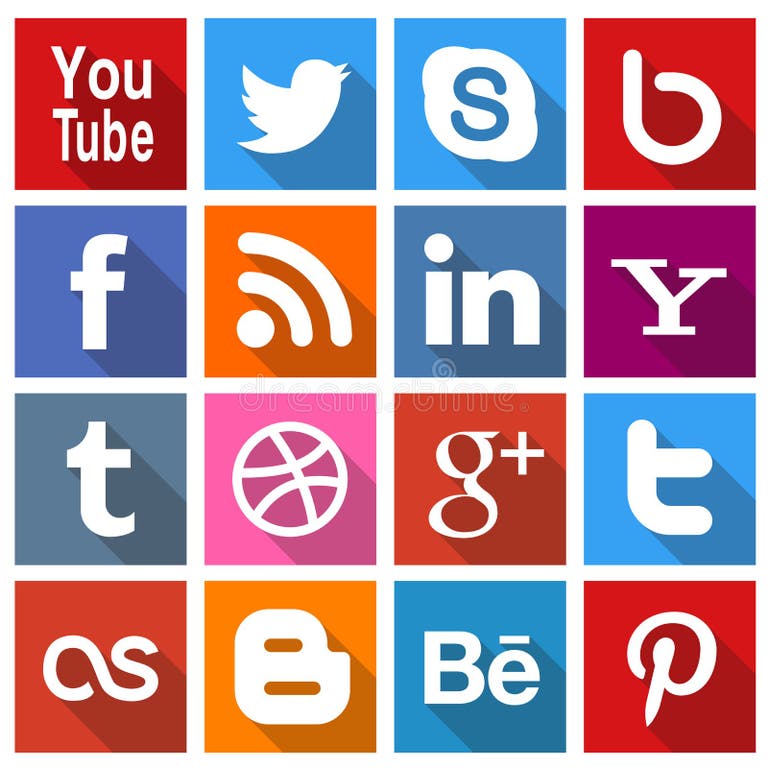 Square Social Media Icons Stock Illustrations – 5,253 Square Social ...