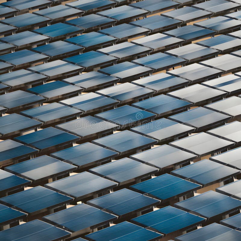 Square Solar Panels in Grid Pattern Capturing Light, Promoting ...