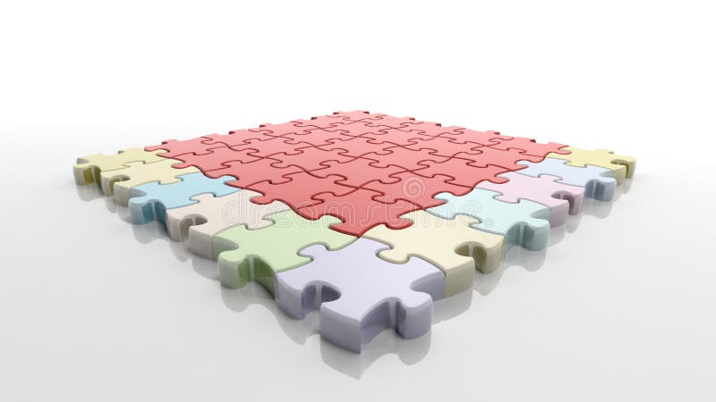 Square Solved Jigsaw Puzzle Stock Illustration - Illustration of ...