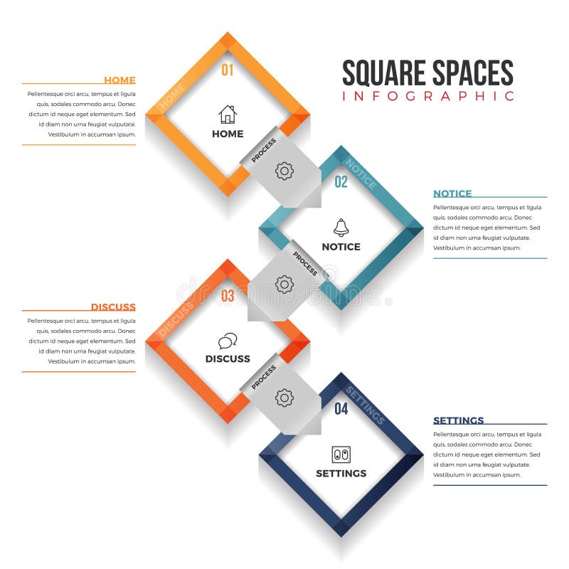 Square Spaces Infographic stock vector. Illustration of backdrop - 79805968