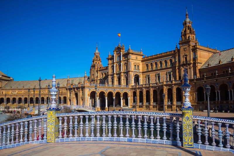 Square of Spain in Seville, Spain Editorial Image - Image of ...