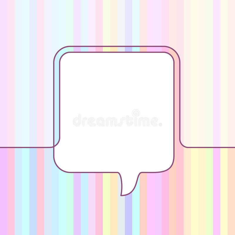 Square Speech Bubble Made of One Continuous Line on Multicolored ...
