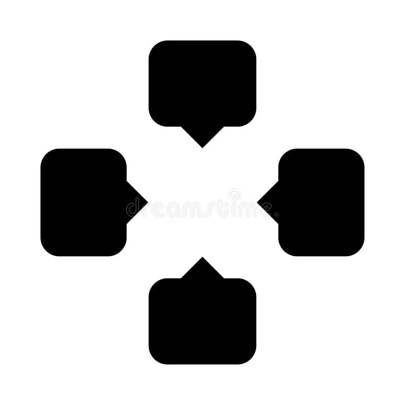 Square Speech Bubble for Mini Icon Isolated on White, Black Square ...