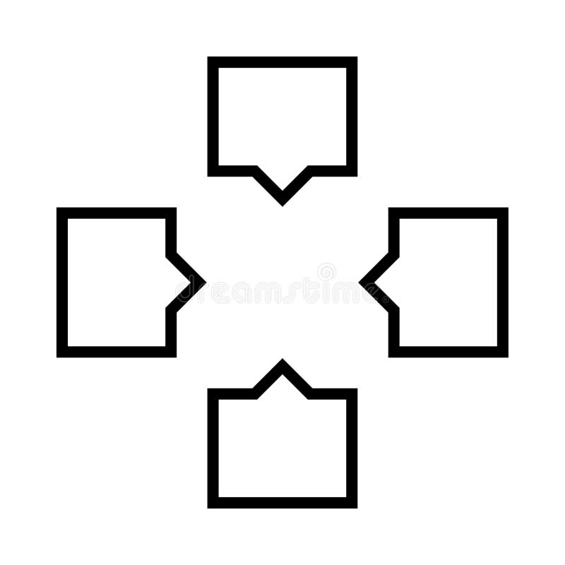 Square Speech Bubble for Mini Icon Isolated on White, Black Square ...