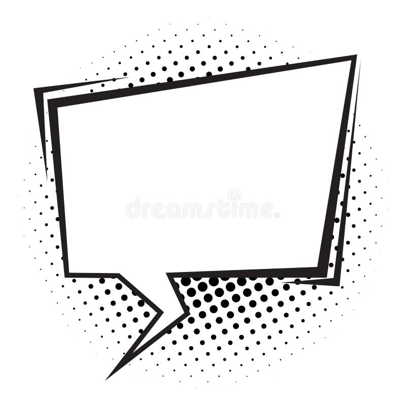 Square Speech Bubble Template. Blank Chat Message in Pop Art Style ...