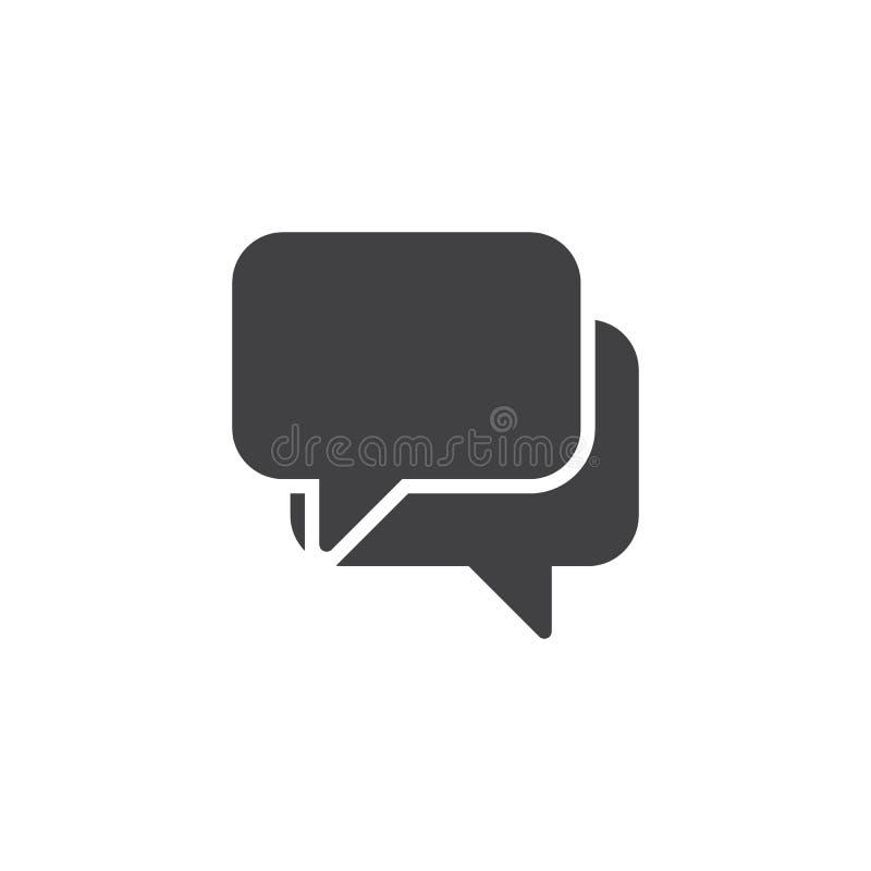 Square Speech Bubbles Vector Icon Stock Vector - Illustration of simple ...