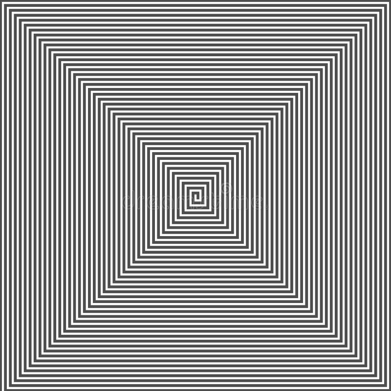 Square Spiral Abstract Background. Retro Style. Black and White Stock ...