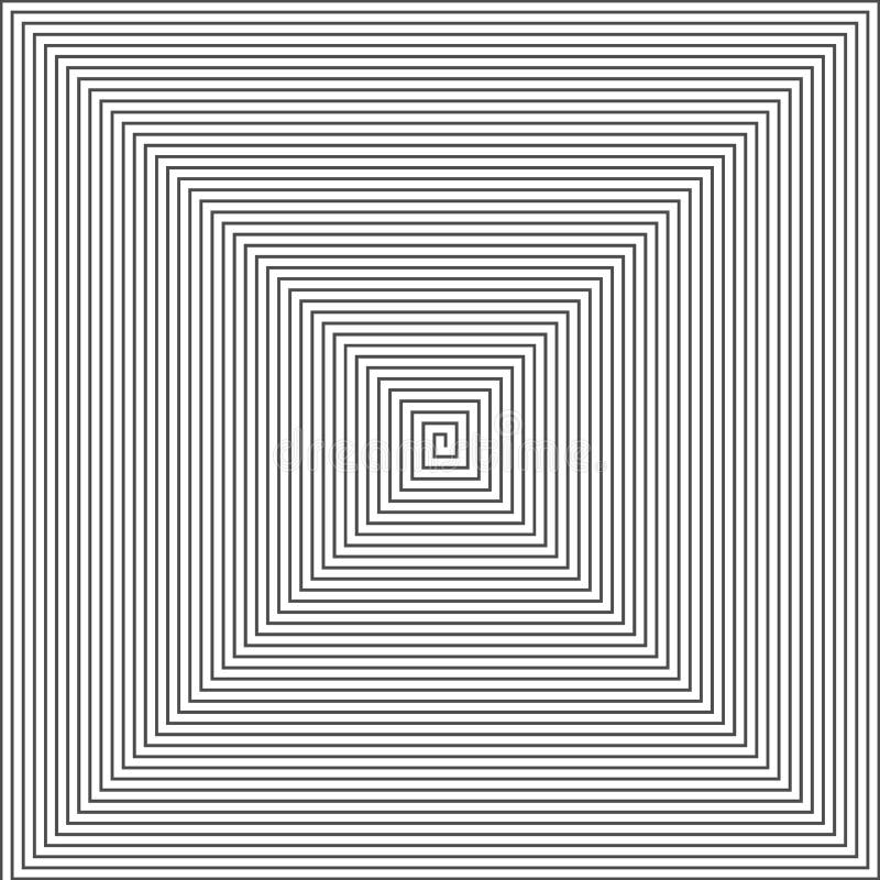 Square Spiral Abstract Background. Retro Style. Black and White Stock ...