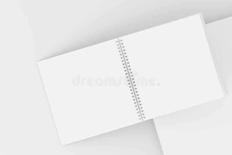 Square Spiral Notebook Notepad White Blank 3D Rendering Mockup Stock ...