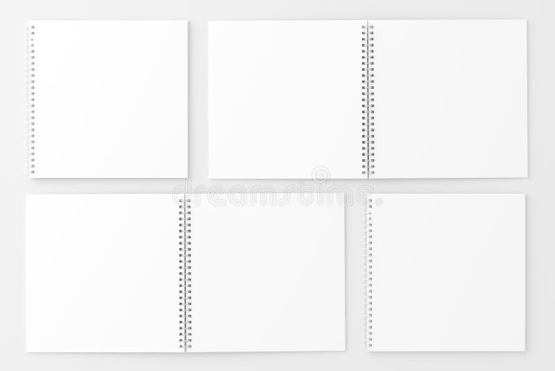 Square Spiral Notebook Notepad White Blank 3D Rendering Mockup Stock ...